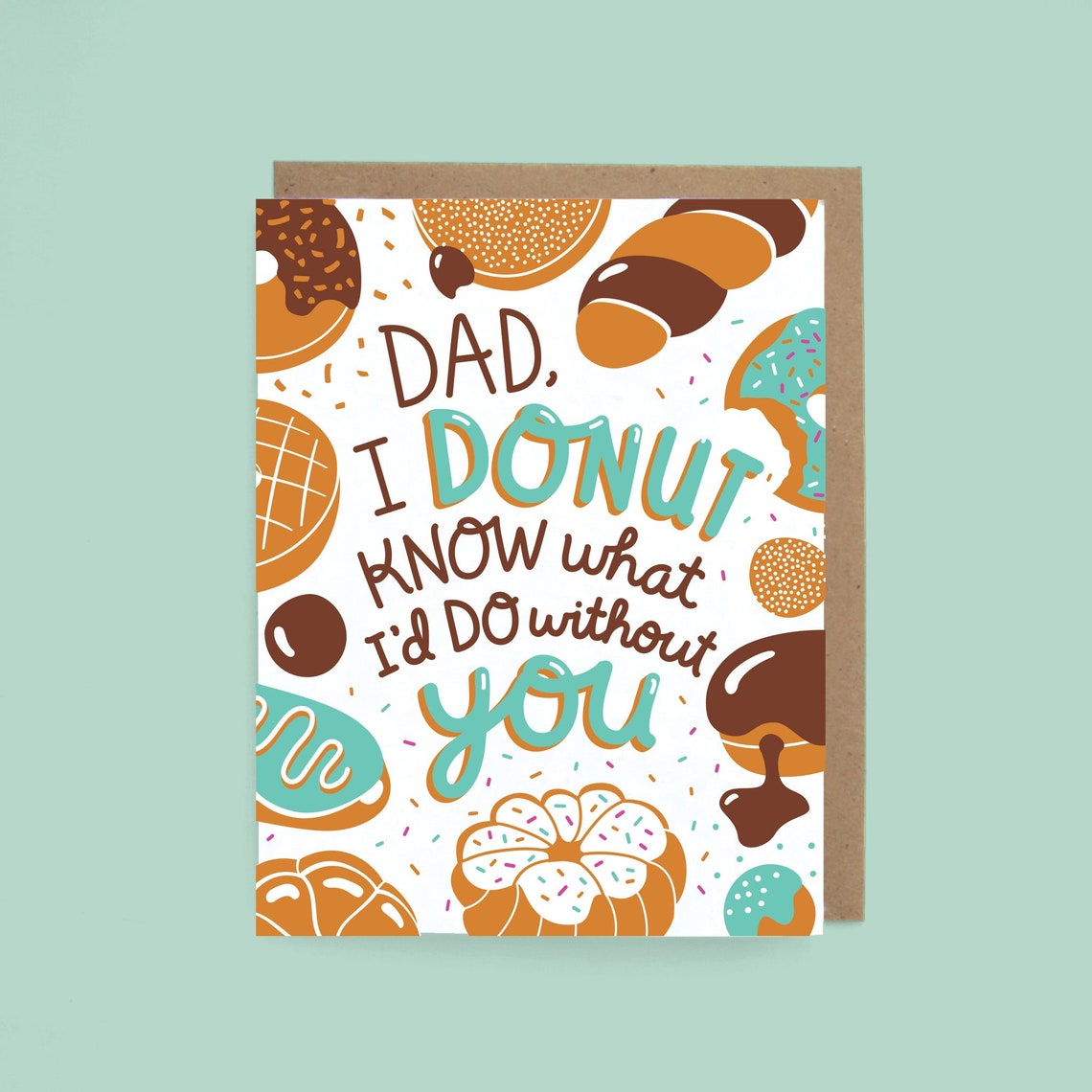 Dad Donut Father's Day Card Greeting Card - Etsy