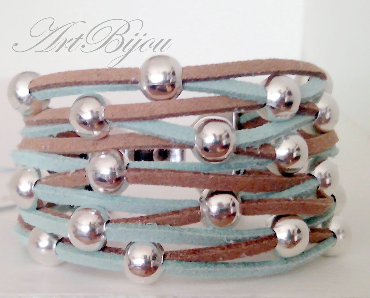 Leather Bracelet Suede Bracelet Zamak Bracelet Modern - Etsy