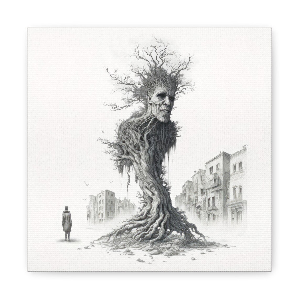 Wisdom's Reverence - Line Drawing Canvas Print - Etsy