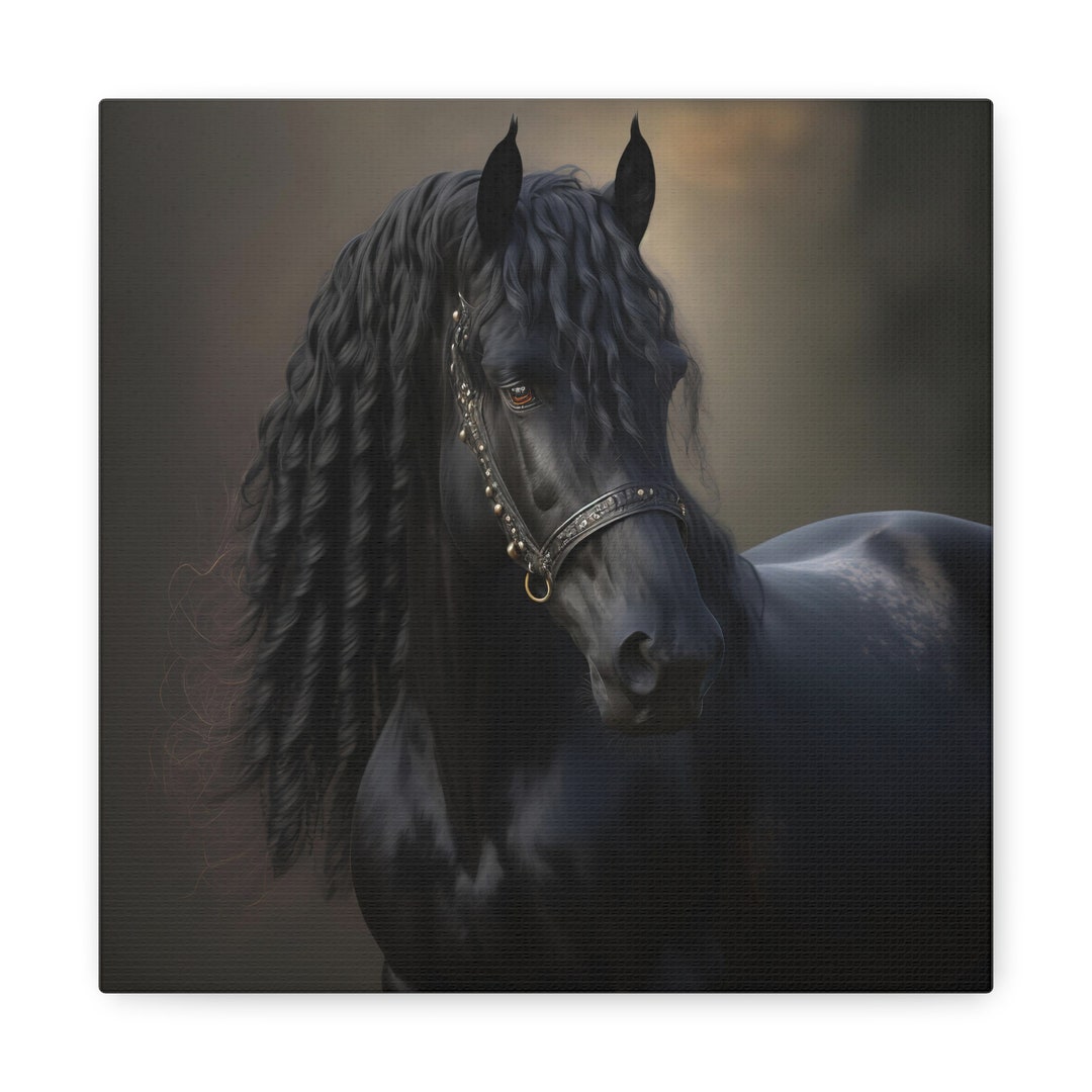 Majestic Friesian Beauty Horse Print - Canvas Gallery Wrap - Etsy