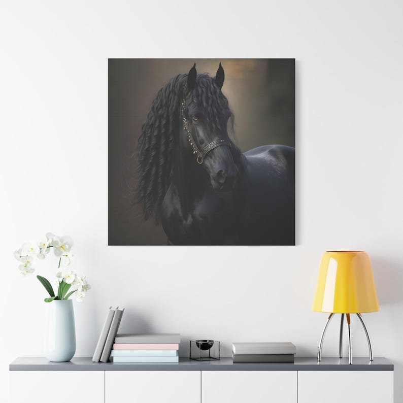 Majestic Friesian Beauty Horse Print - Canvas Gallery Wrap - Etsy