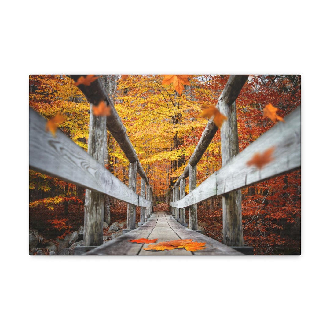 The Bridge to Fall Splendor - Photo Printed on Canvas Gallery Wrap - Etsy