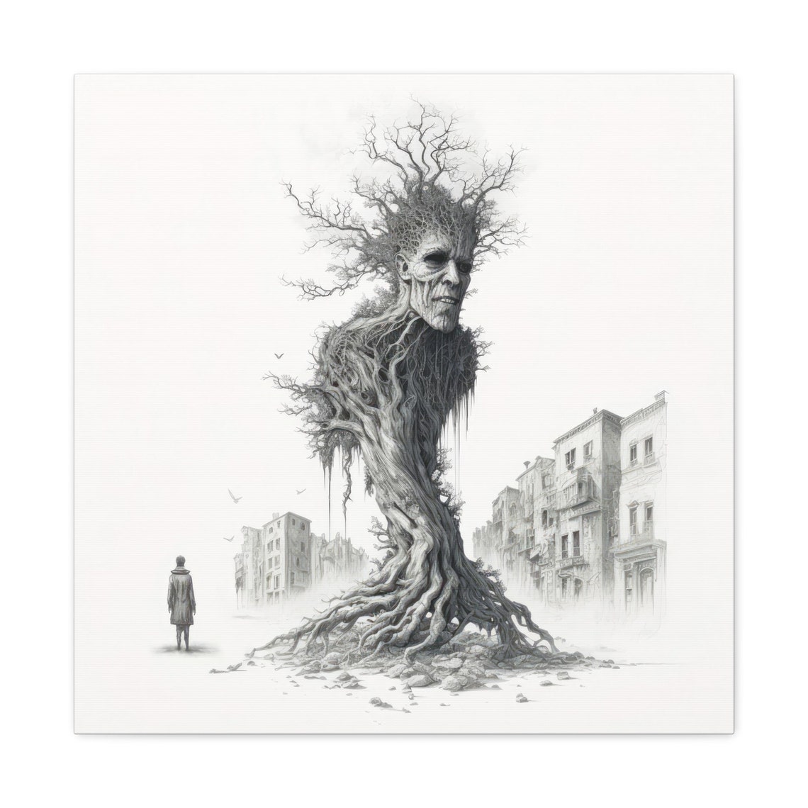 Wisdom's Reverence - Line Drawing Canvas Print - Etsy