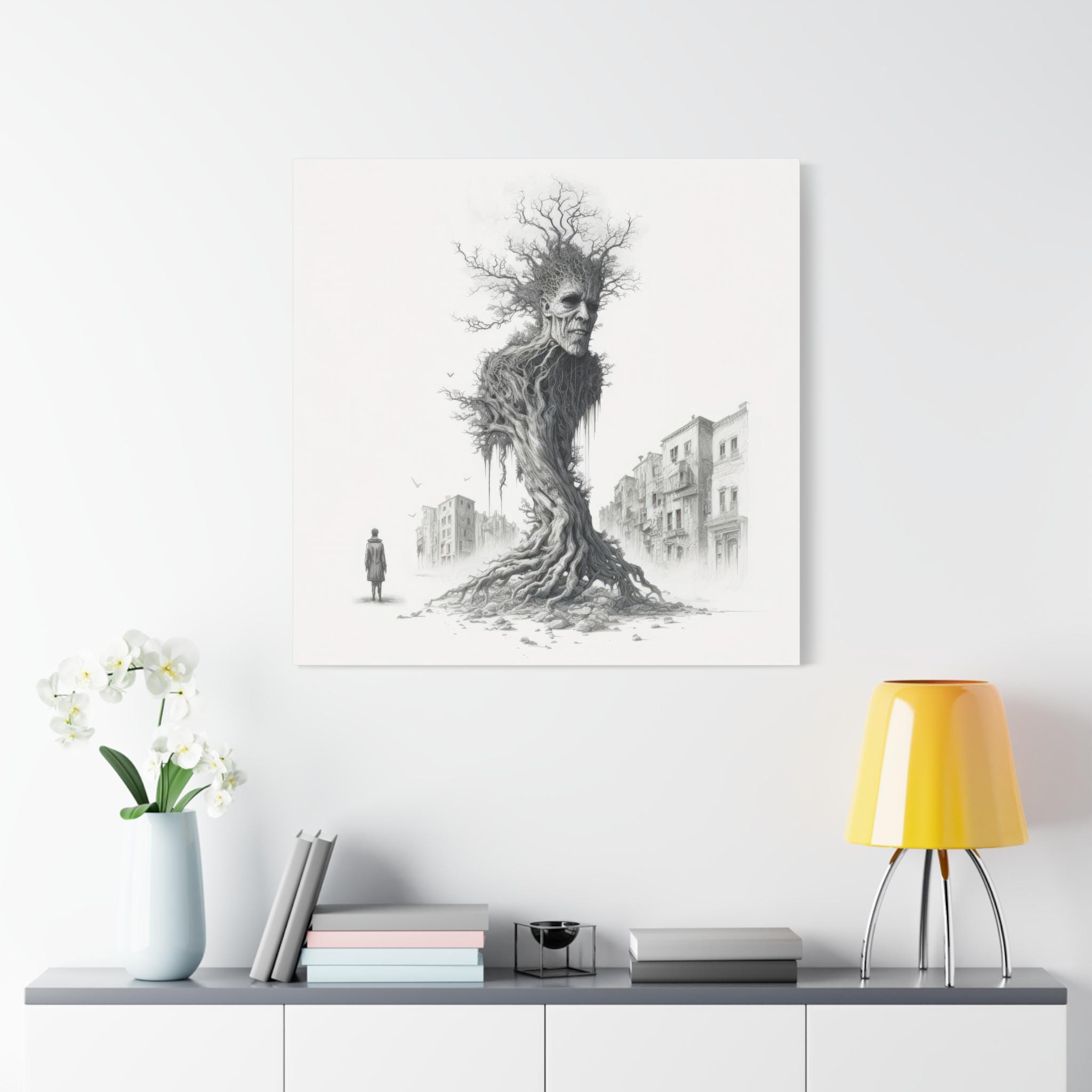 Wisdom's Reverence - Line Drawing Canvas Print - Etsy