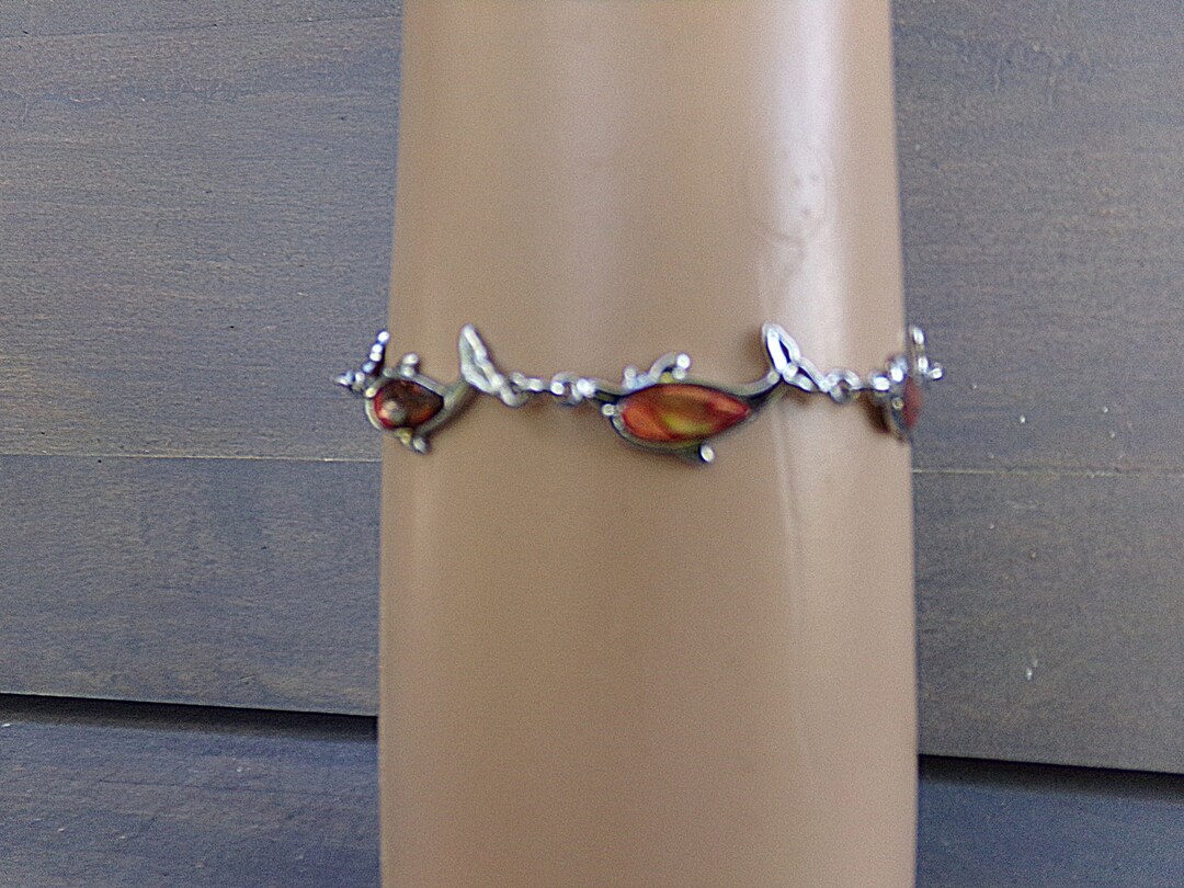 Dolphin Link Bracelet 7 3/4 Inches Long Alligator Clasp - Etsy