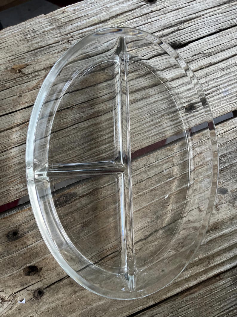 Divided Glass Dish - Etsy