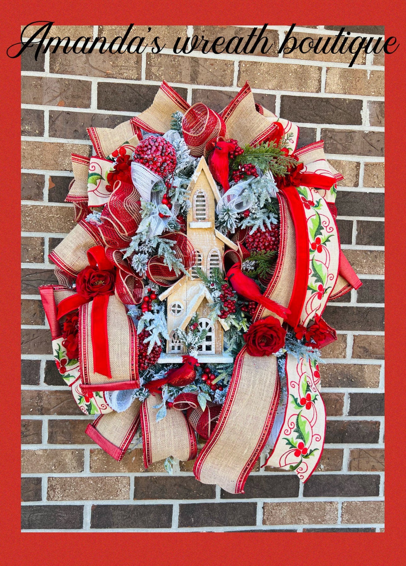 Christmas Church Wreaths Light up Church Wreath Winter - Etsy