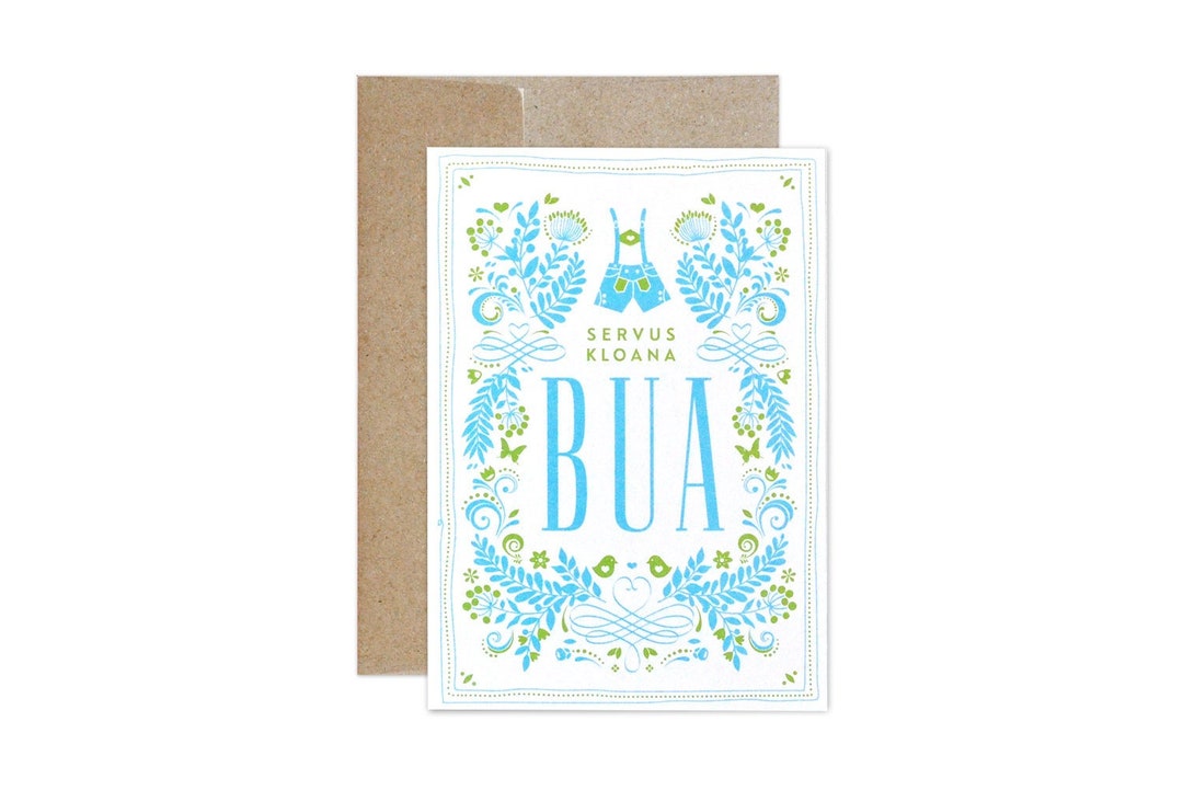 Bavarian Congratulations Card for the Birth of BUA White-blue // Baby ...