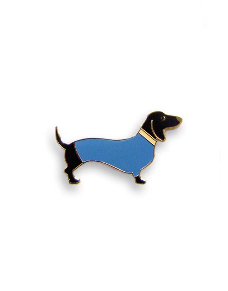 Dachshund Enamel-pin // Blue // Sausage Dog Pin - Etsy