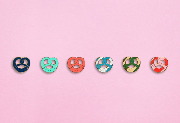 Pretzel Pin Pretzel Superpin Coral Pretzel Etsy