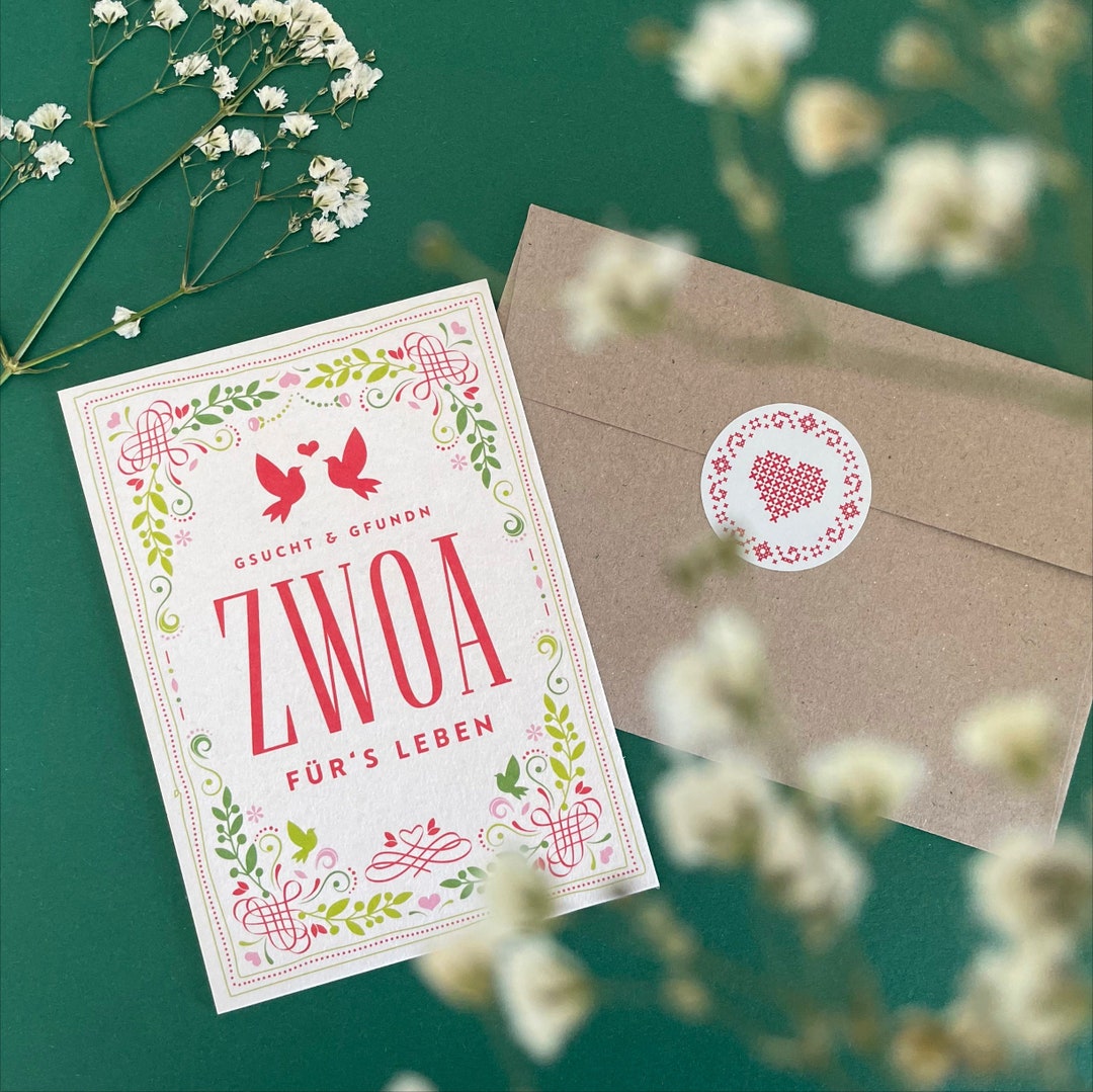 Congratulations Card for the Wedding / ZWOA / Bavarian Wedding ...