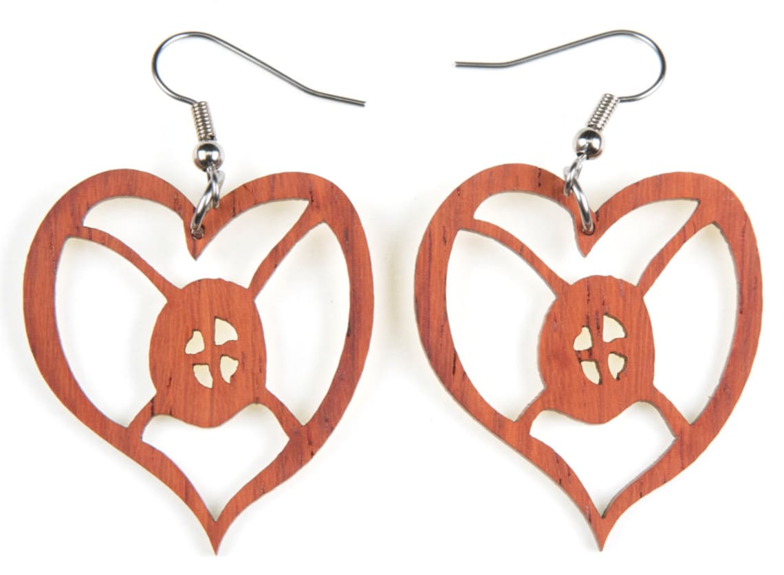 Heart, African Symbol of "hope", Laser Cut, Wood Earring - Etsy