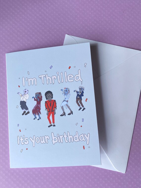 Birthday Michael Jackson Birthday Card Blank Card Thriller | Etsy