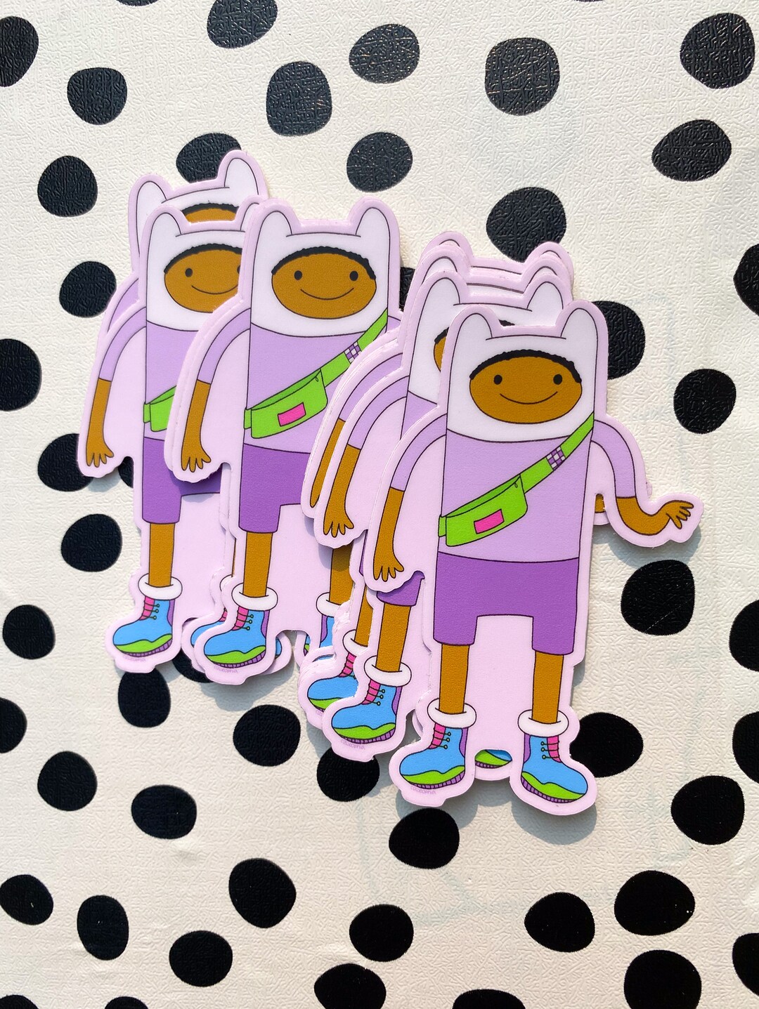 Finn, Sticker, Black, Fan Art, Adventure Time, Stickers - Etsy