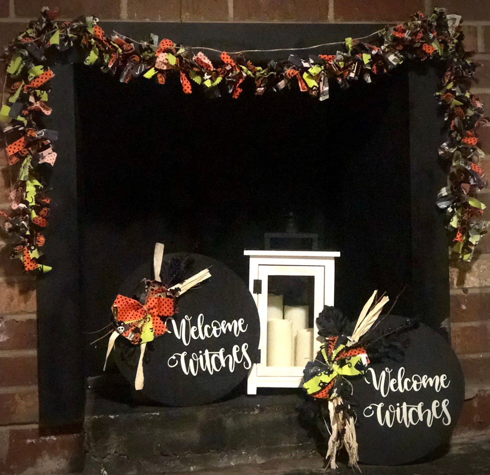 Welcome Witches, Halloween Decorations, Wood Circle Sign, Halloween ...