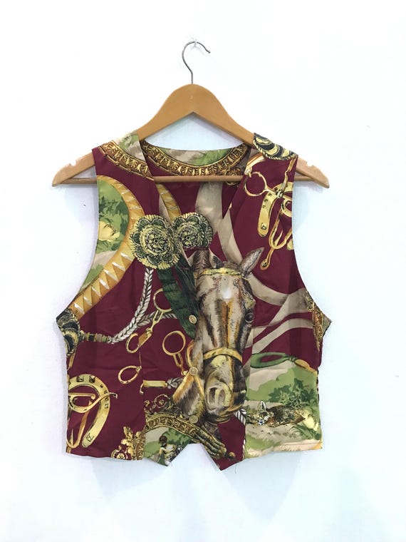 Vintage Baroque Royalty Vests Horses Design / Vintage… - Gem