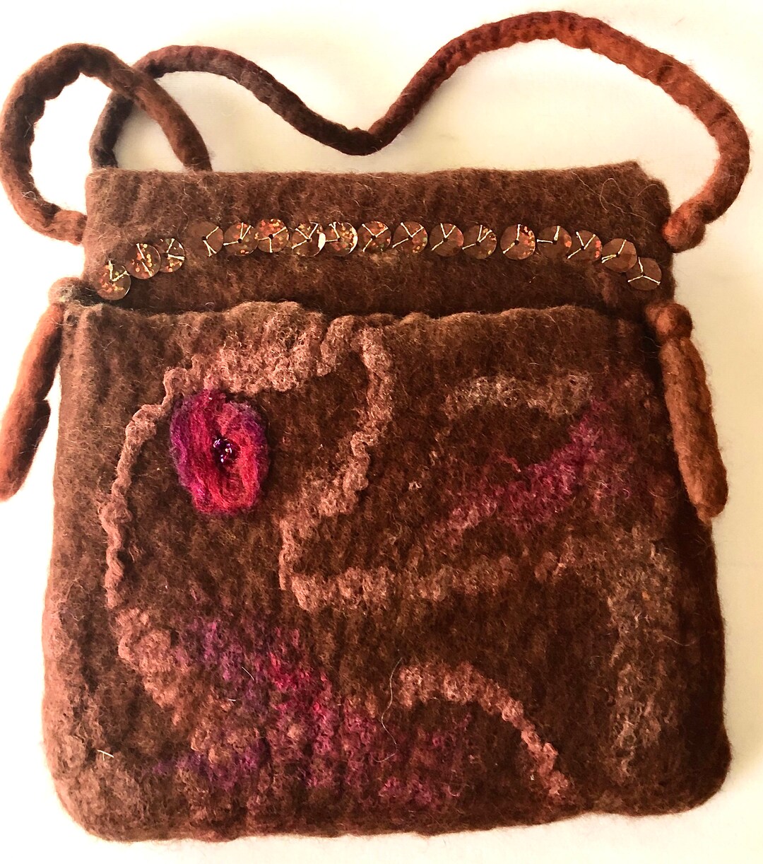 Ready to Ship, Brown Felted Purse, Hand Felted Art Bag, Women’ S Purse ...