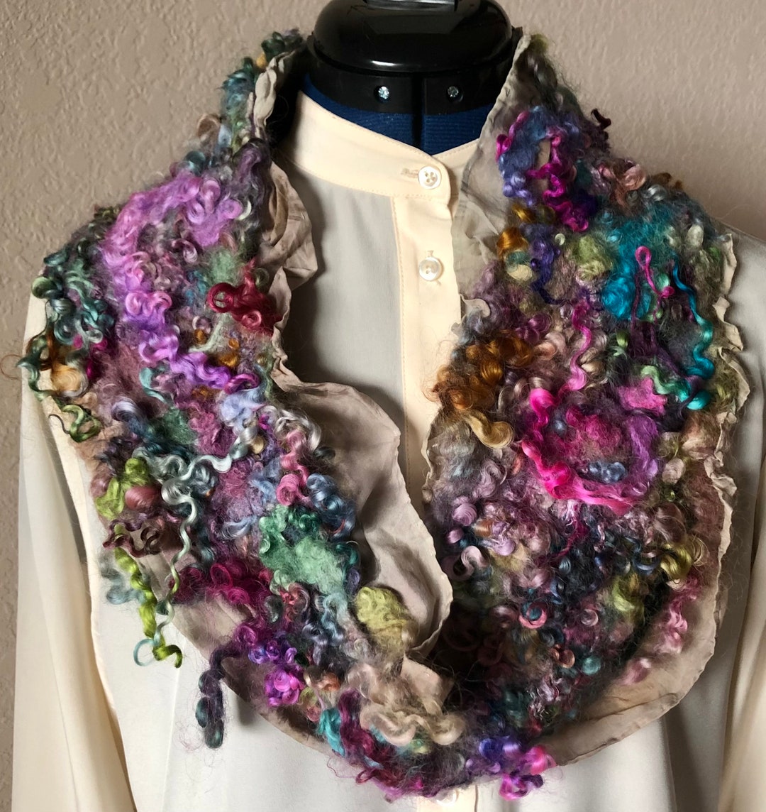 Beautiful Felted Cowl, Collar, Reversible, Soft Wensleydale Hand Dyed ...