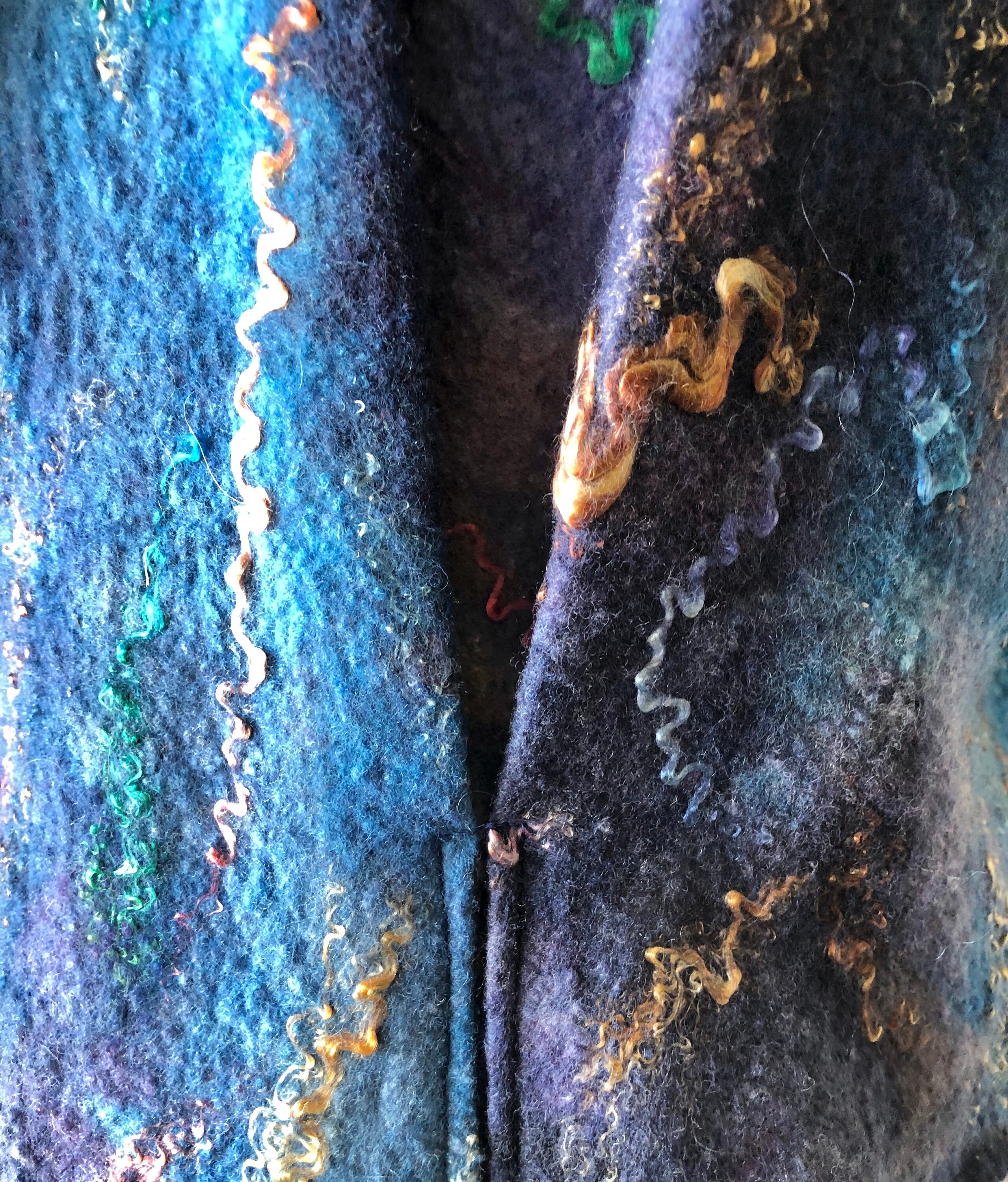 Blue Felted Vest Wool With Mohair Collarfancyfancies Best - Etsy