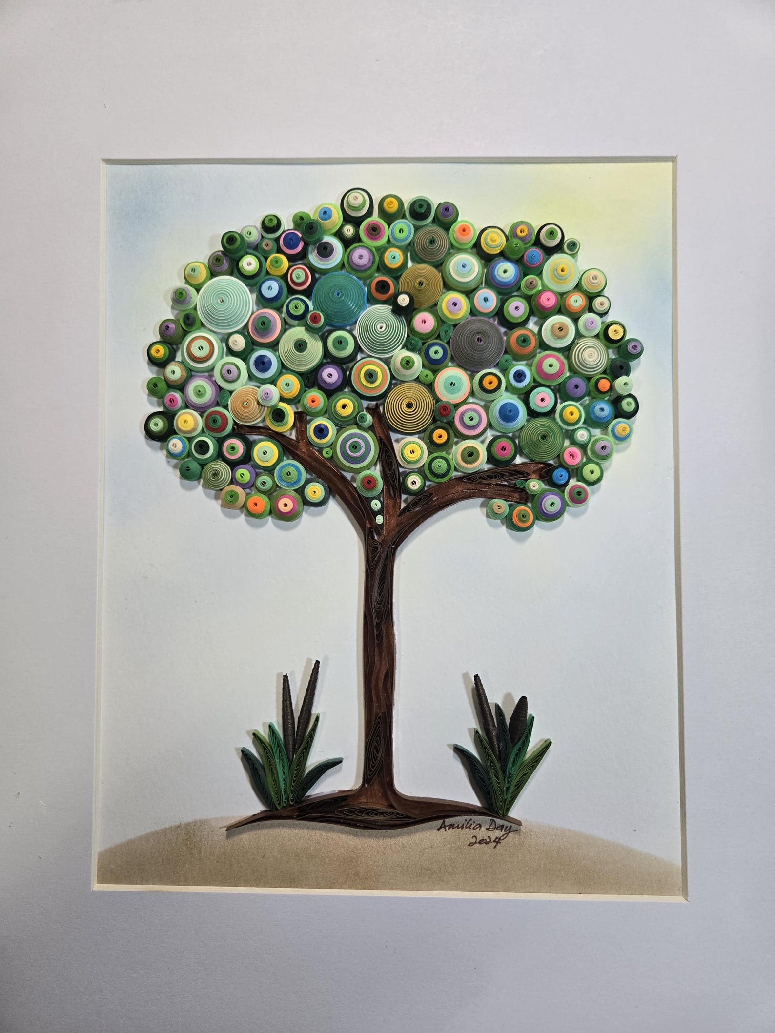 Original Quilling Artwork: Tree of Life Multicolor Green 11x14 - Etsy