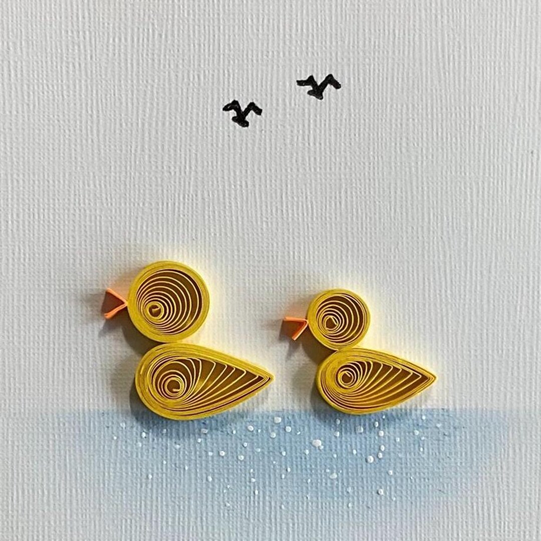 Handmade Quilling Card: Ducks, Mommy, Baby 3 Variations - Etsy