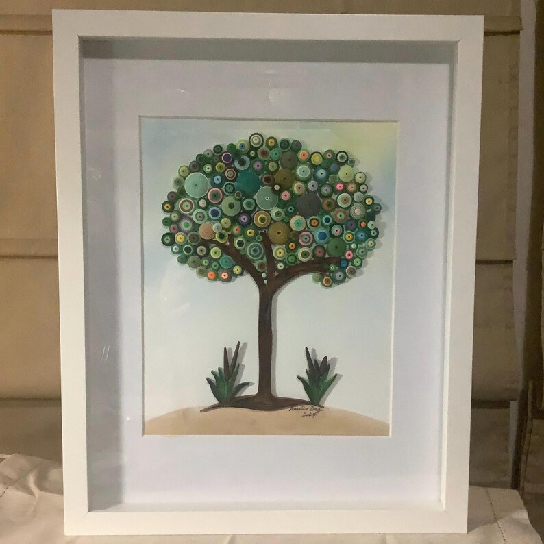 Original Quilling Artwork: Tree of Life Multicolor Green 11x14 - Etsy