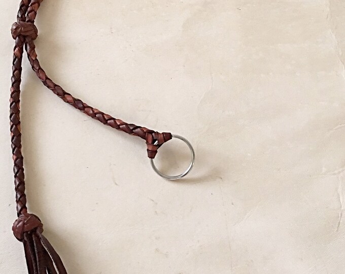 Adjustable Braided Leather Lanyard - Etsy