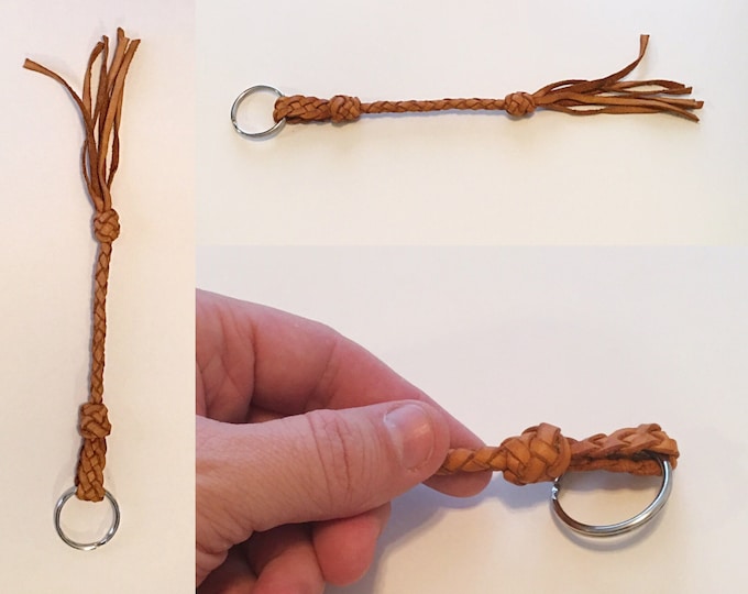 Braided Leather Keychain - Leather Keyring - Etsy