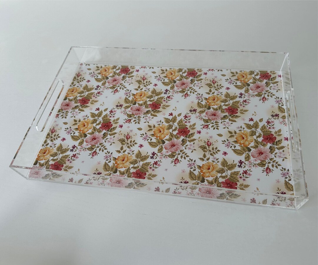 Acrylic Tray W/exchangeable Insert, 11 X 17, Serving Tray, Lucite Tray ...