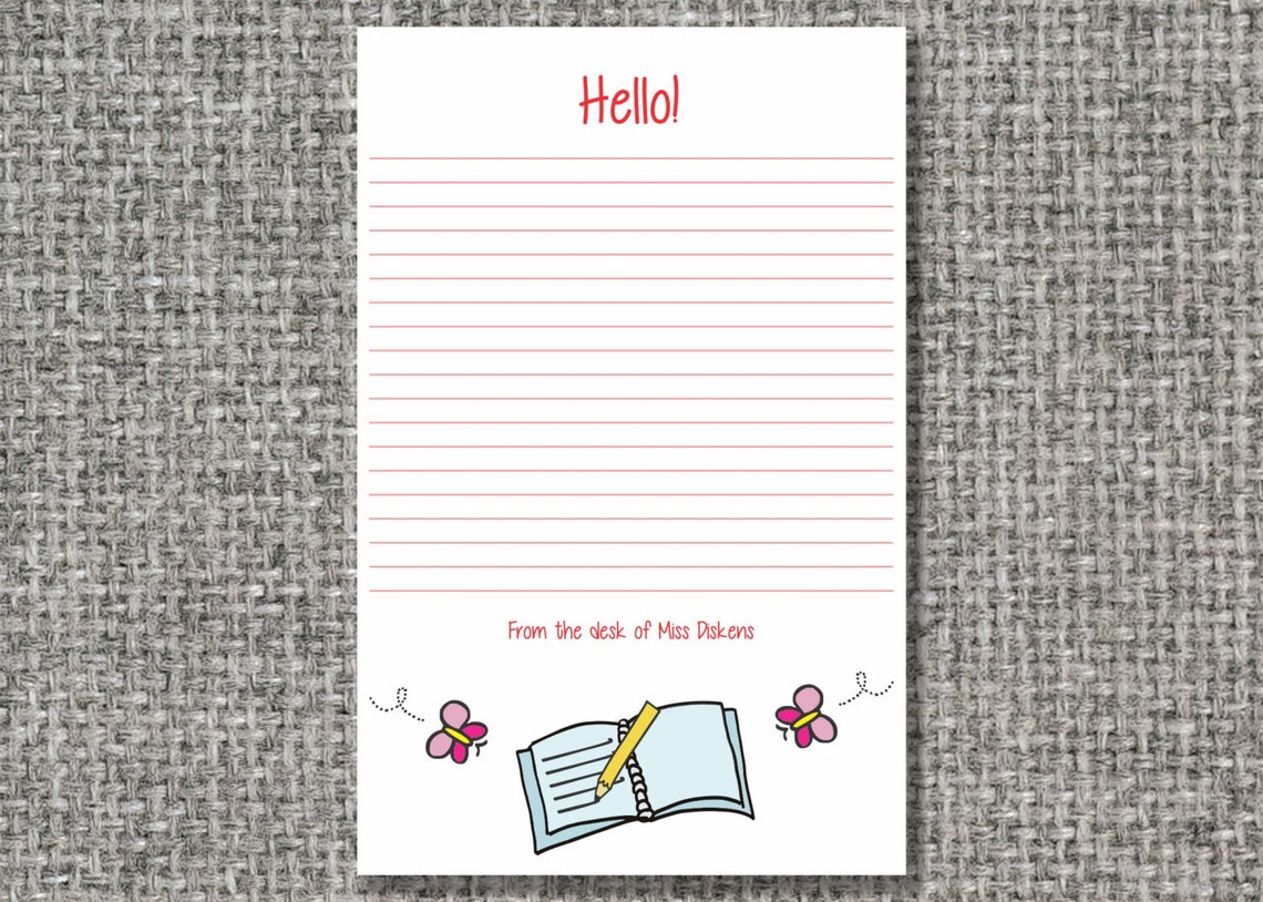 Teacher Notepad Set of 2 Personalized Notepads 50 Sheets - Etsy