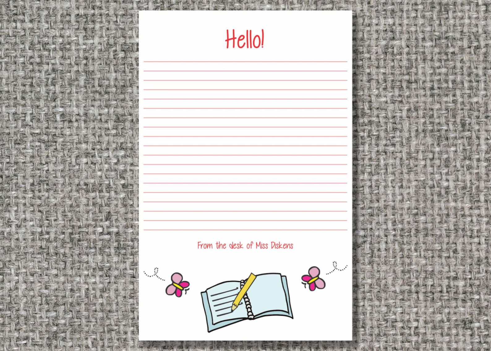 Teacher Notepad Set of 2 Personalized Notepads 50 Sheets - Etsy
