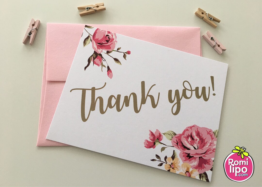Thank You Cards, Set of 10 Note Cards With Envelopes, Personalized ...