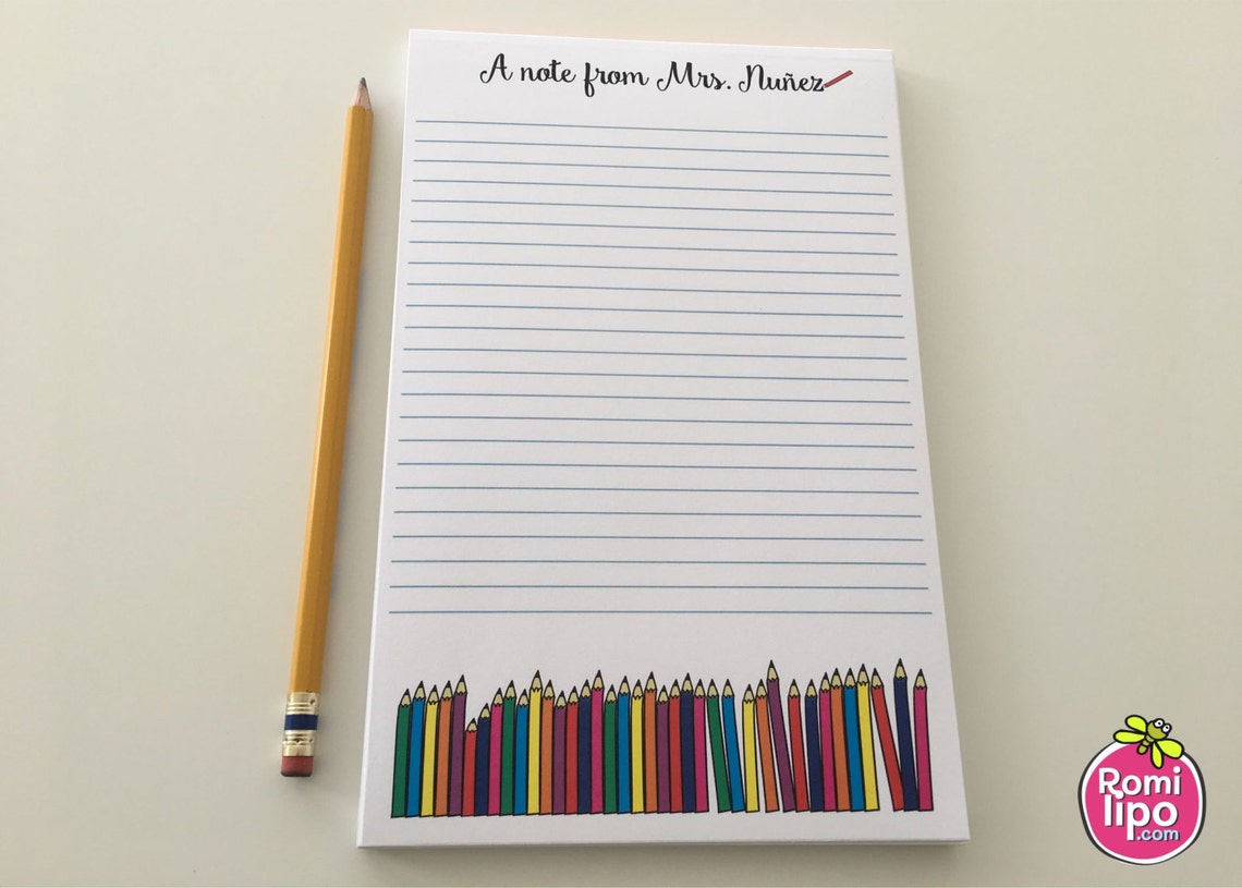 Teacher notepad 2 personalized notepads 50 sheets 5.5 x | Etsy