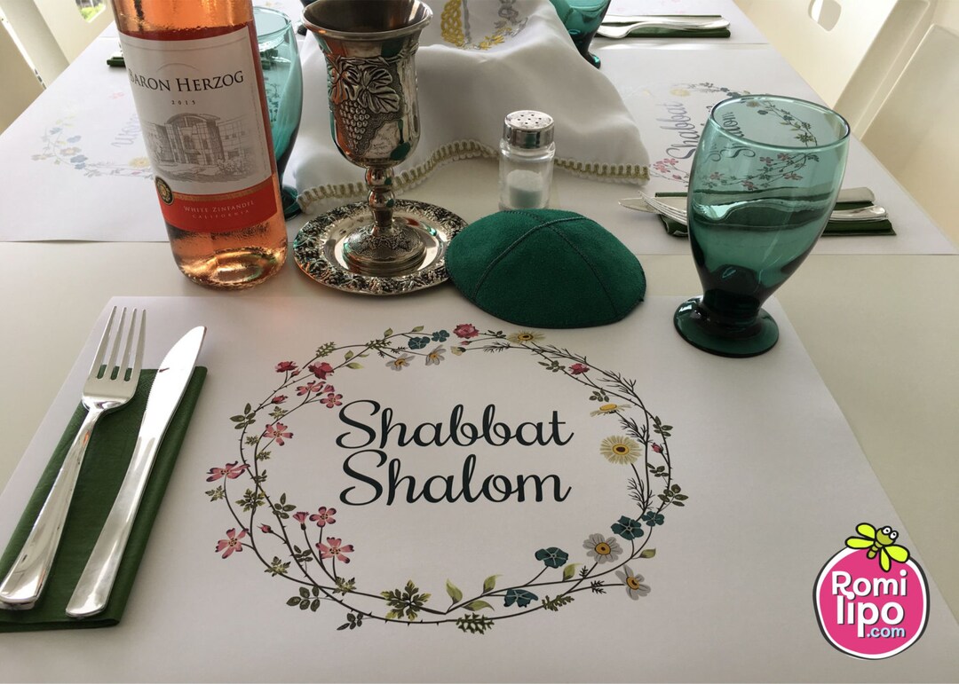 Shabbat , Set of 12 11 X 17 Placemats, Shabbat, Shabat Shalom ...