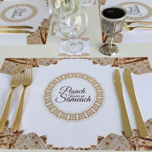 Passover Table Set for 12 Ppl , Placemats, Ten Plagues Coasters, Order ...