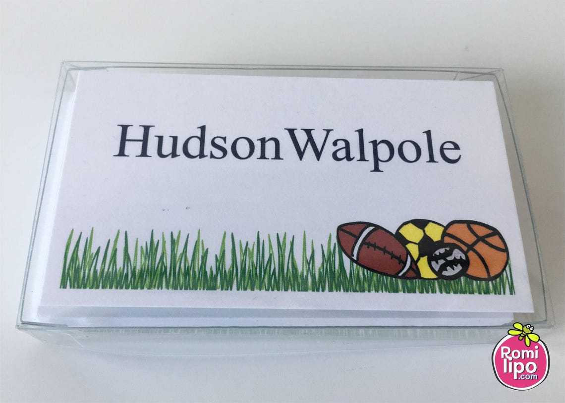 Set of 24 Personalized Calling Cards Sports Personalized - Etsy