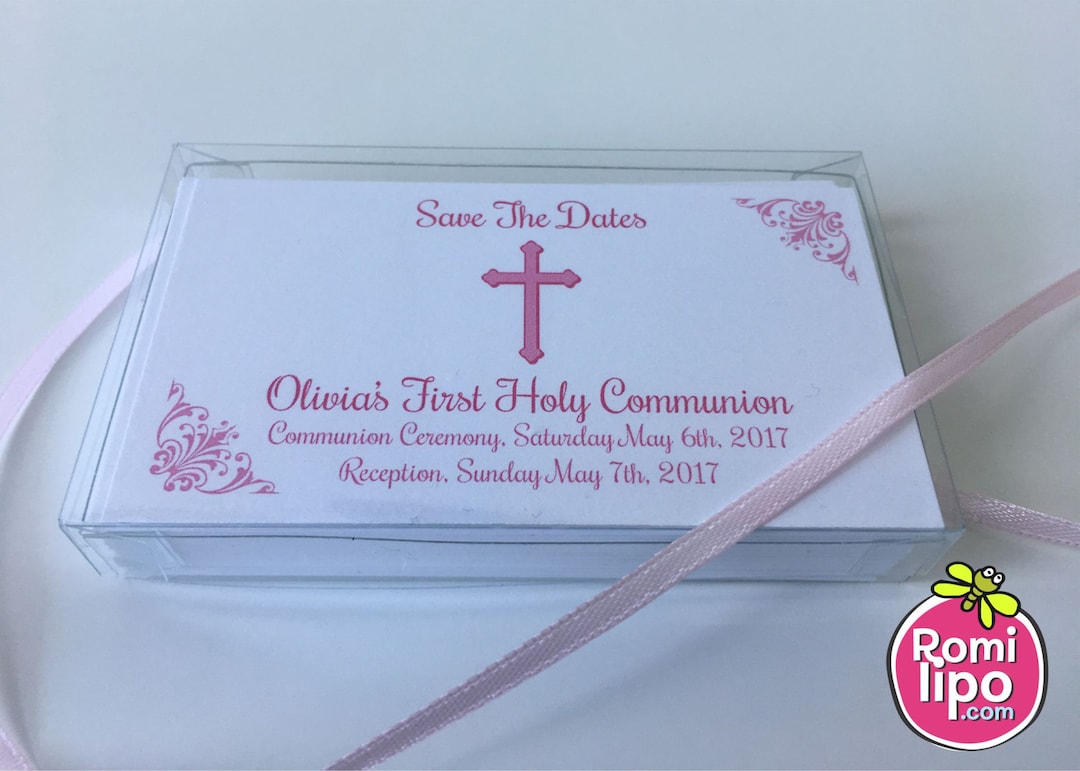 Baptism, Set of 24 Baptism Save the Date Cards, First Communion ...