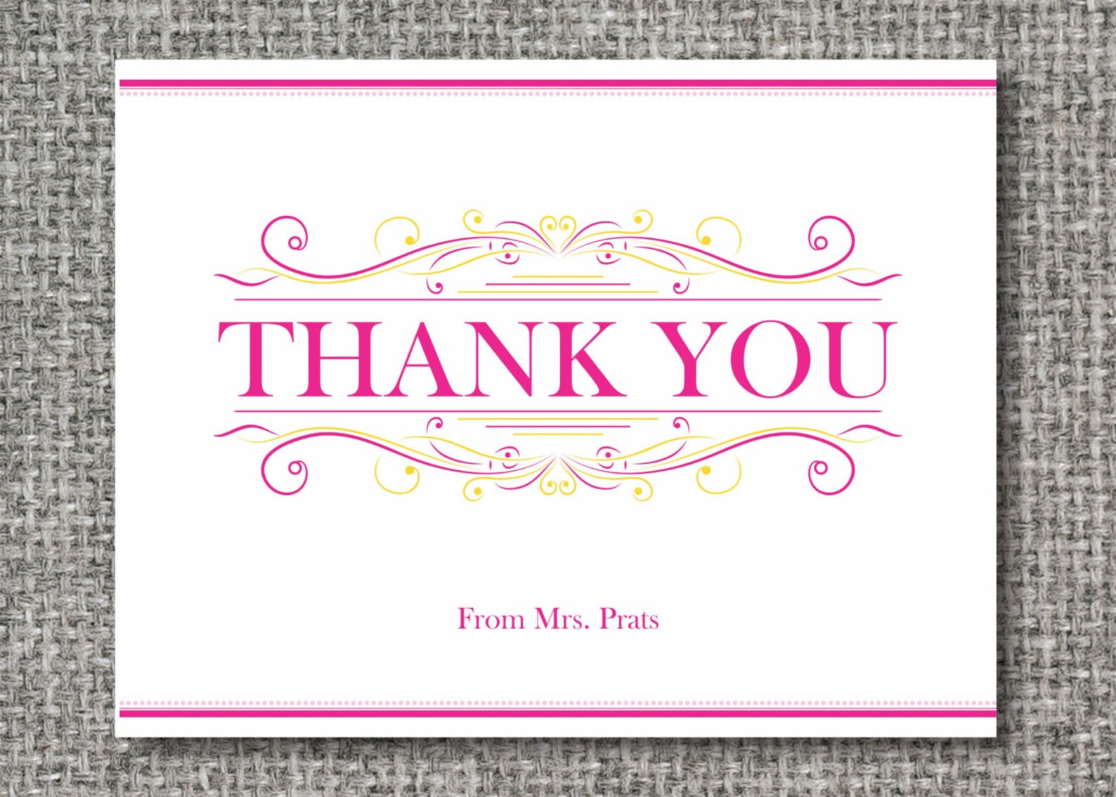 Set of 10 Personalized Thank You Note Cards With Matching - Etsy