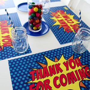 Super Hero Party, Set of 12 11 X 17 Placemats, Super Hero Placemat ...