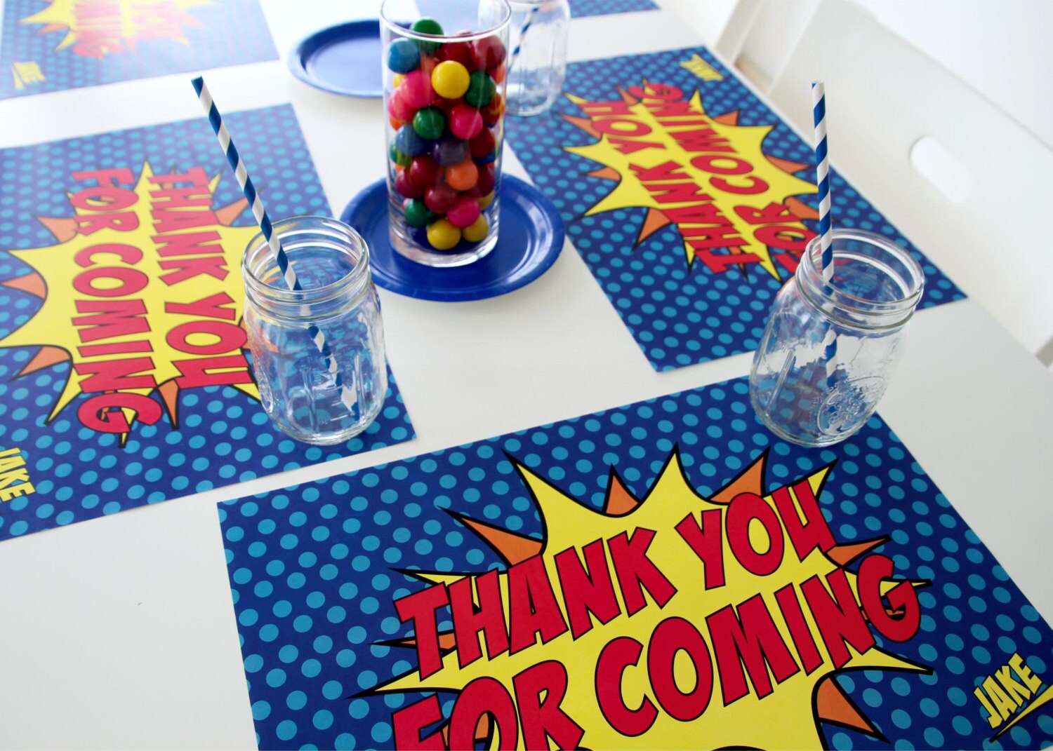 Super Hero party Set of 12 11 x 17 placemats super hero | Etsy