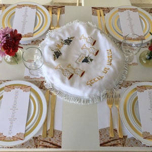 Passover Table Set for 12 Ppl , Placemats, Ten Plagues Coasters, Order ...