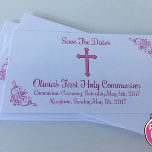 Baptism, Set of 24 Baptism Save the Date Cards, First Communion ...