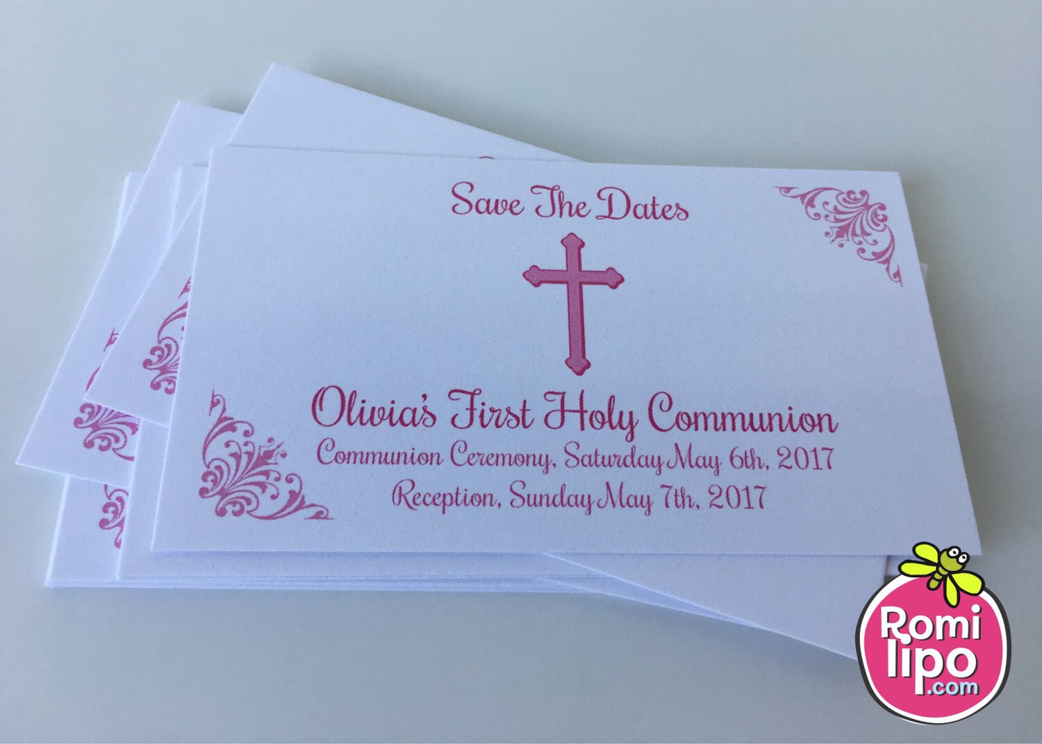 Baptism, Set of 24 Baptism Save the Date Cards, First Communion ...