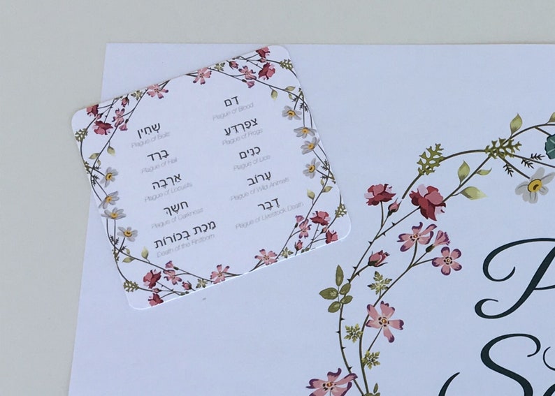 Passover Table Set for 12 , Placemats, Ten Plagues Coasters, Order of ...