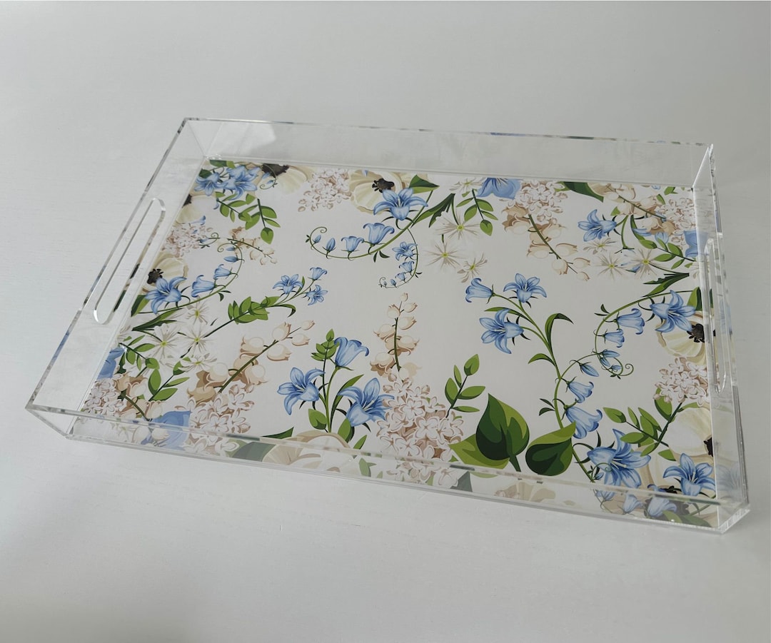 Acrylic Tray W/exchangeable Insert, 11 X 17, Serving Tray, Lucite Tray ...