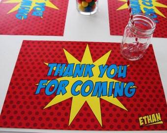 Super Hero Party Set of 12 11 X 17 Placemats Super Hero | Etsy