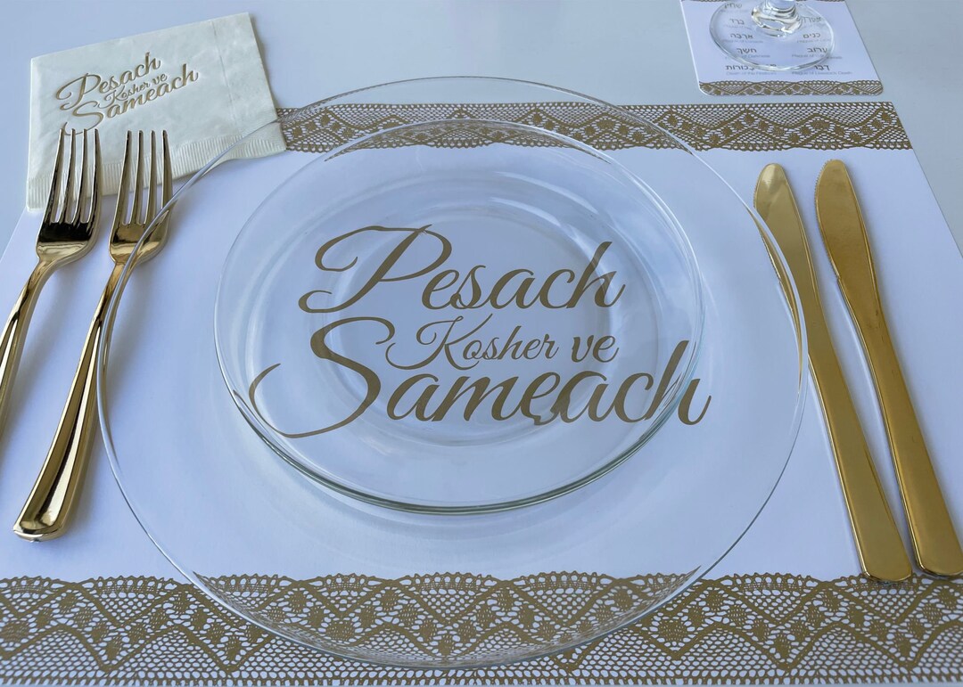 Passover Table Set for 12 Ppl, Placemats, Ten Plagues Coasters, Paper ...