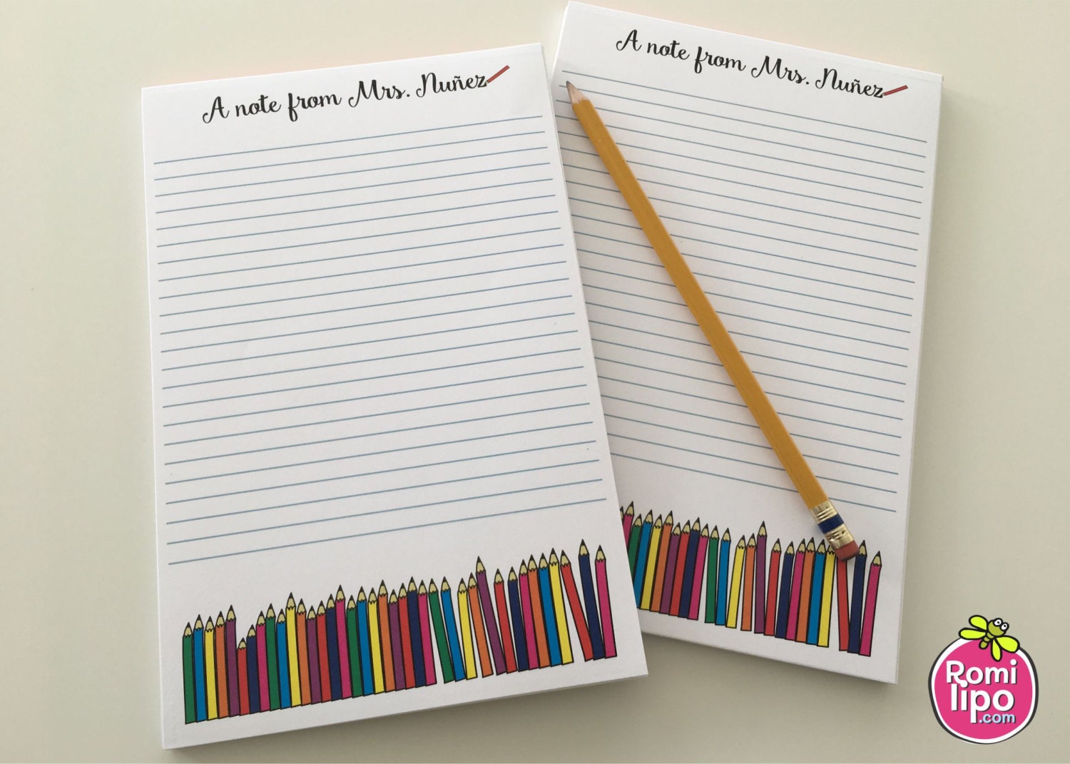 Teacher notepad 2 personalized notepads 50 sheets 5.5 x | Etsy