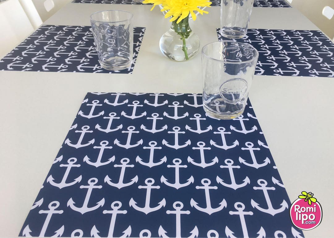 Nautical, Paper Placemats, Anchor, Placemats, Table Decor, Coastal ...