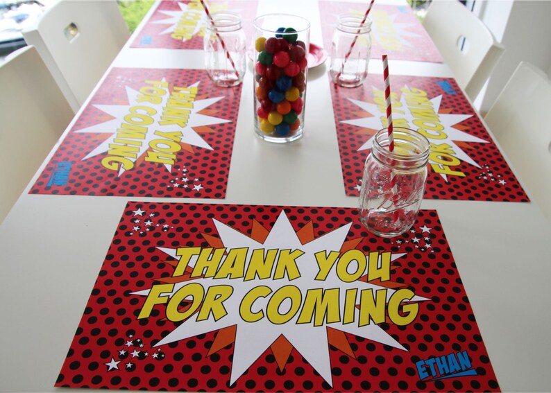 Super Hero Party Set of 12 11 X 17 Placemats Super Hero - Etsy